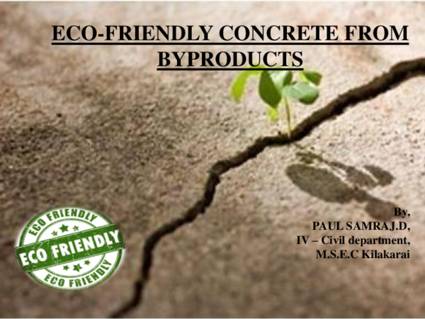 (PPT) eco friendly concrete from by products