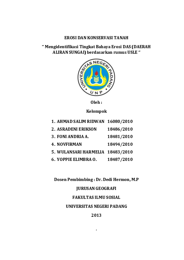 (PDF) Mengidentifikasi Tingkat Bahaya Erosi DAS (DAERAH ALIRAN SUNGAI ...