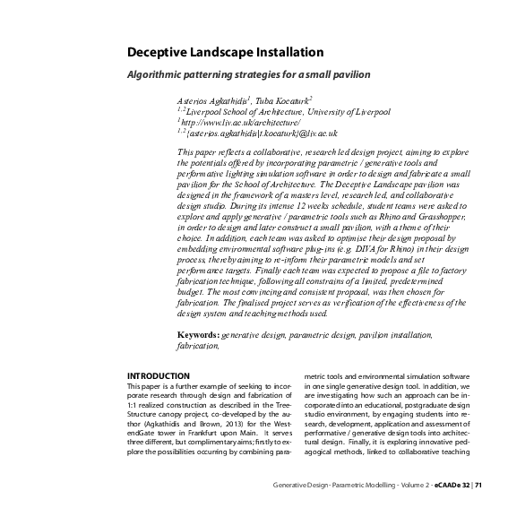 (PDF) Deceptive Landscape Installation:Algorithmic patterning ...