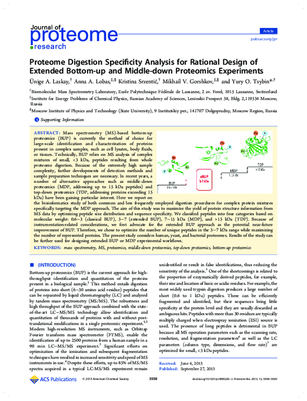 Proteome Digestion Specificity Analysis for Rational Design of Extended ...