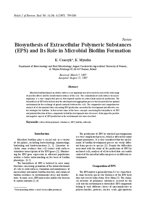Extracellular Polymeric Substances