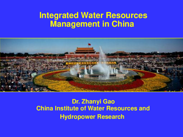 (PDF) Integrated Water Resources Management in China