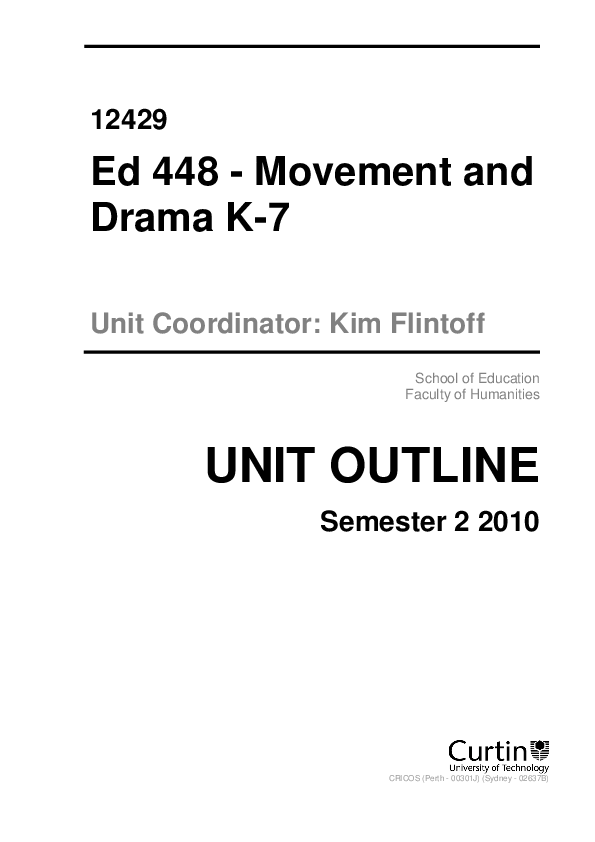 ED448 - Movement and Drama K-7﻿