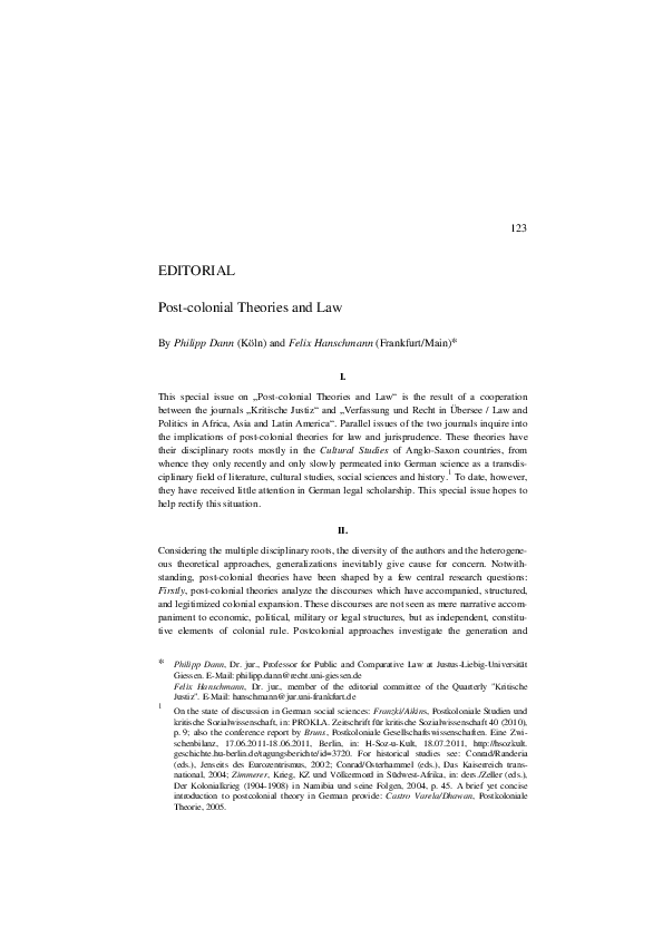 (PDF) Beyond the (Post)Colonial: TWAIL and the Everyday Life of ...