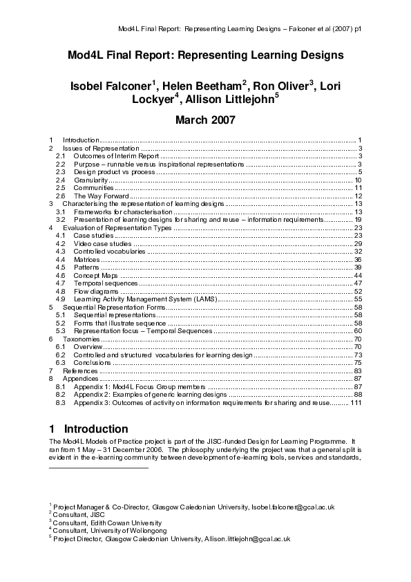 (PDF) Mod4L final report: Representing learning designs