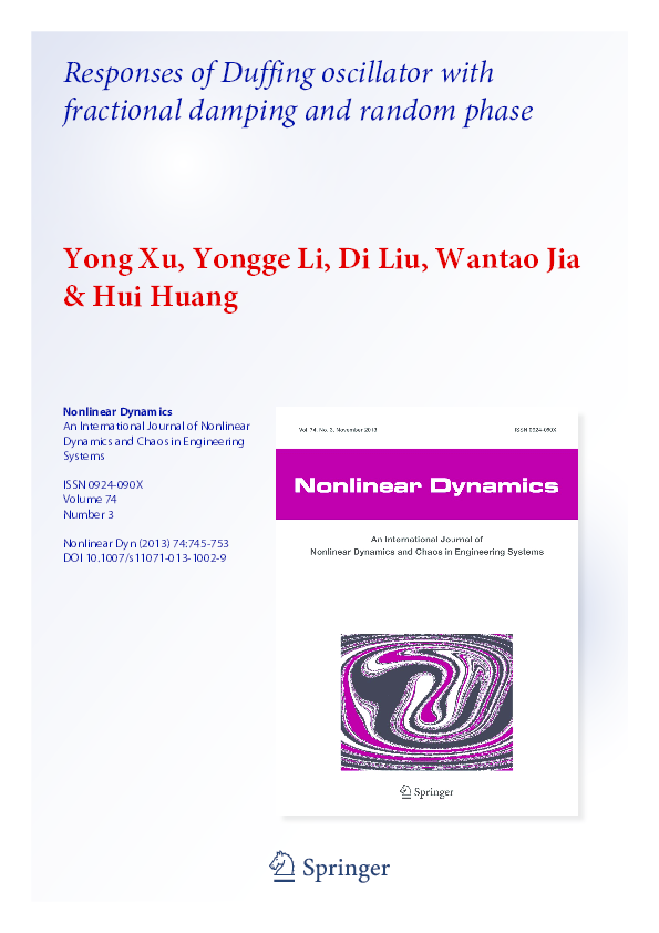 (PDF) Responses of Duffing oscillator with fractional damping and ...