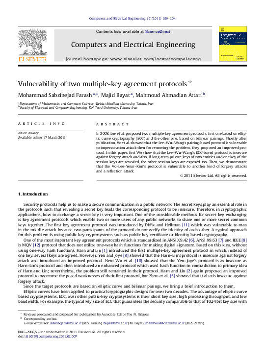 Vulnerability Of Two Multiple Key Agreement Protocols