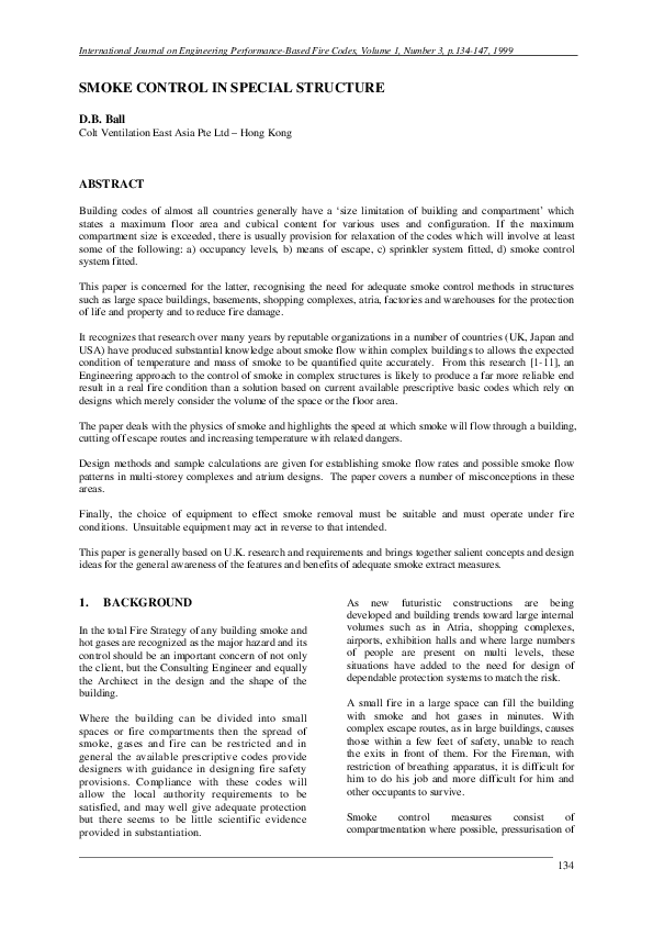 (PDF) Smoke Control In Special Structures