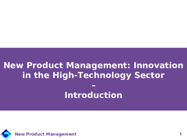 (PDF) New Product Management New Product Management: Innovation in the ...