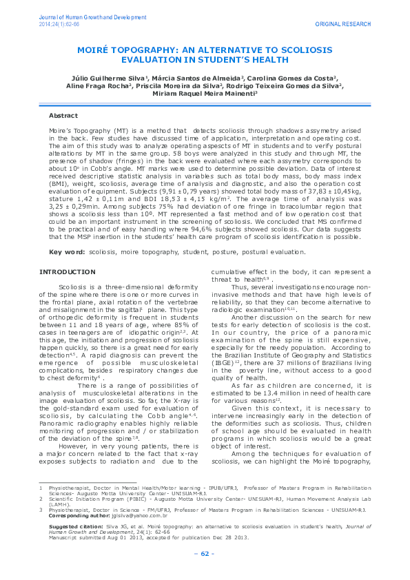 (PDF) Moiré topography: an alternative to scoliosis evaluation in ...