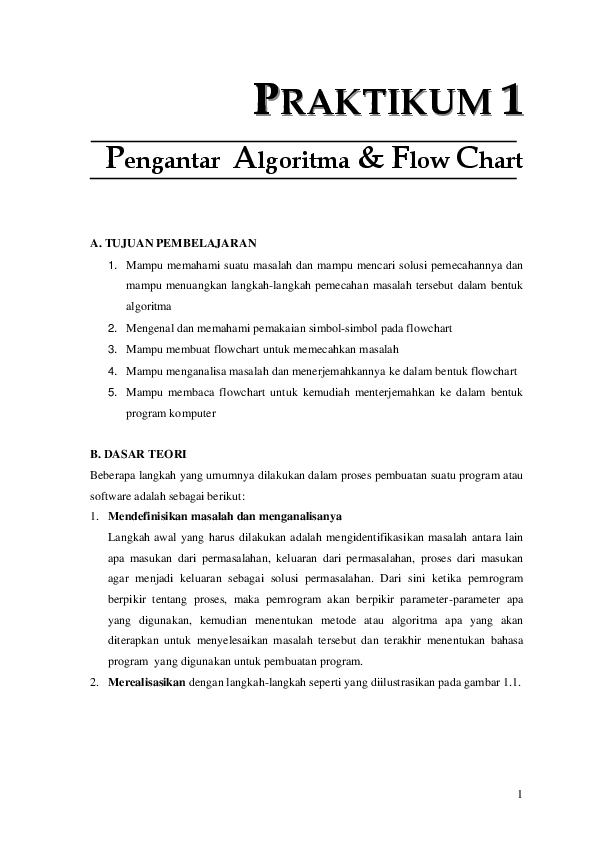 (PDF) Pengantar Algoritma & Flow Chart