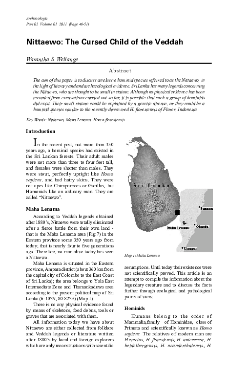 (PDF) Nittaewo: The Cursed Child of the Veddah