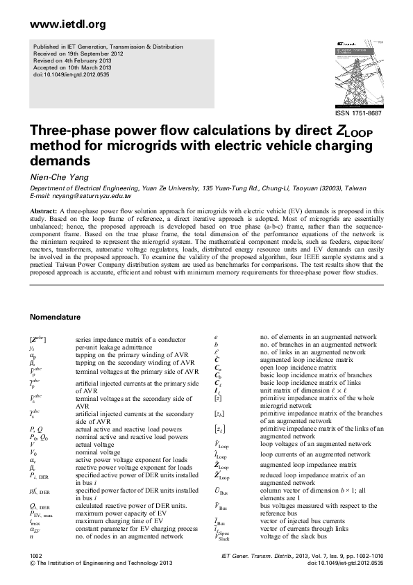 (PDF) Published in IET Generation, Transmission & Distribution Three-phase power flow ...