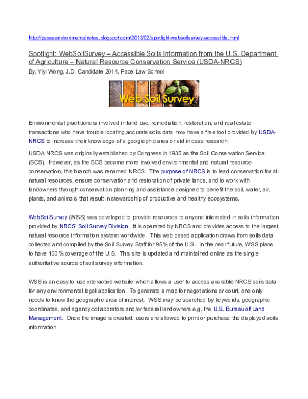 (PDF) Spotlight: WebSoilSurvey – Accessible Soils Information from the ...