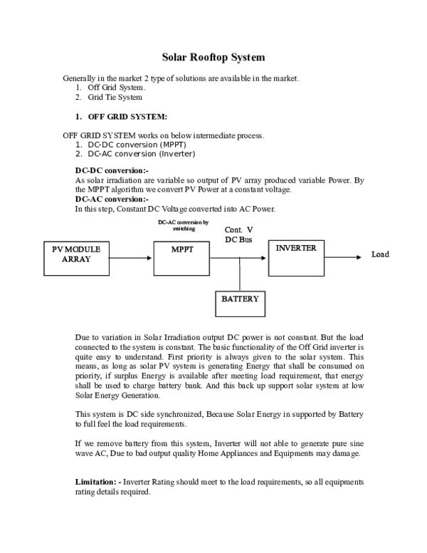 (DOC) Solar Rooftop System
