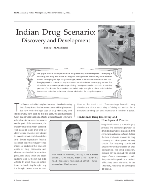 (PDF) Indian Drug Scenario: discovery and development