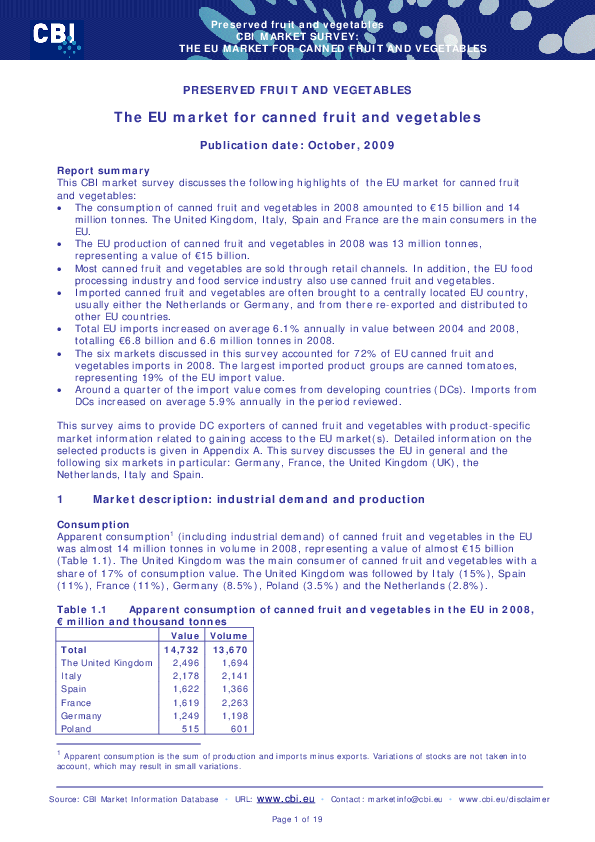 (PDF) Preserved fruit and vegetables CBI MARKET SURVEY: THE EU MARKET ...