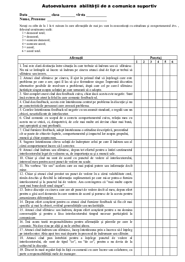 (DOC) Autoevaluarea abilitatii de a comunica suportiv