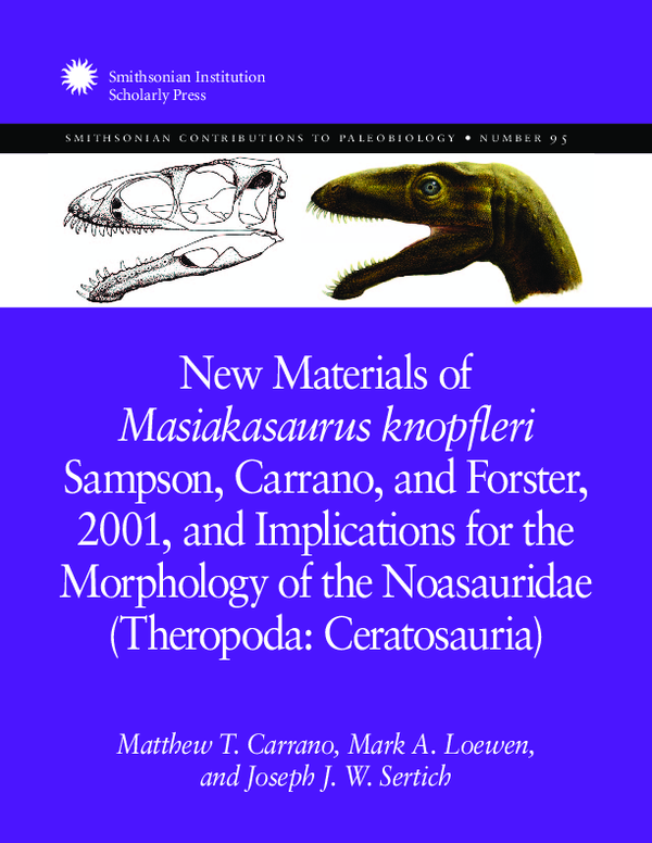 (PDF) New materials of Masiakasaurus knopfleri Sampson, Carrano, and ...