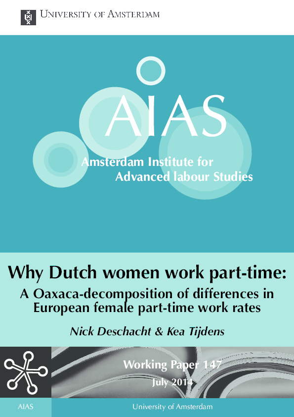 (PDF) Why Dutch women work part-time: A Oaxaca-decomposition of ...
