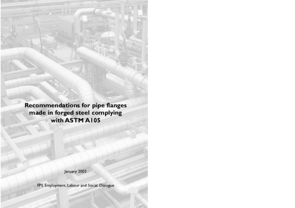 (PDF) Recommendations for pipe flanges made in forged steel complying with ASTM A105