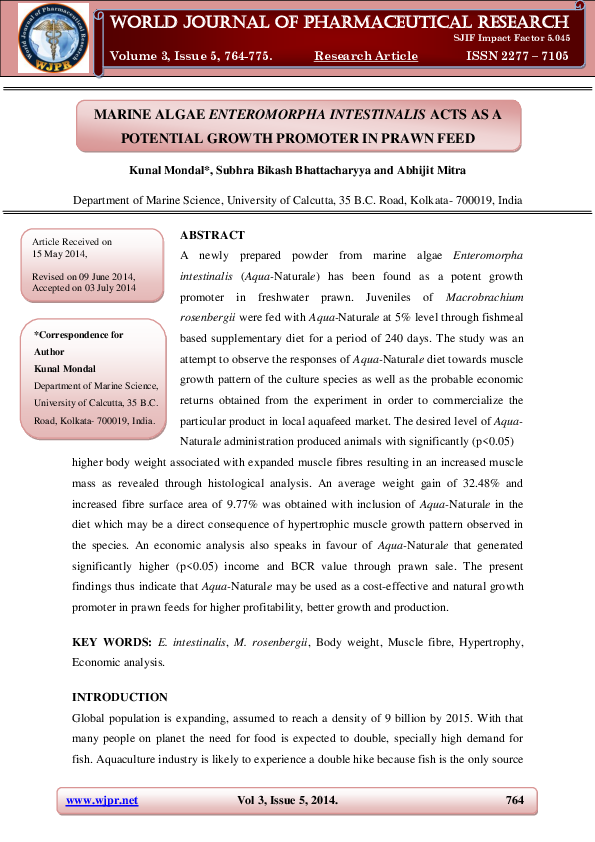 (PDF) WJPR- Mondal et al. 2014