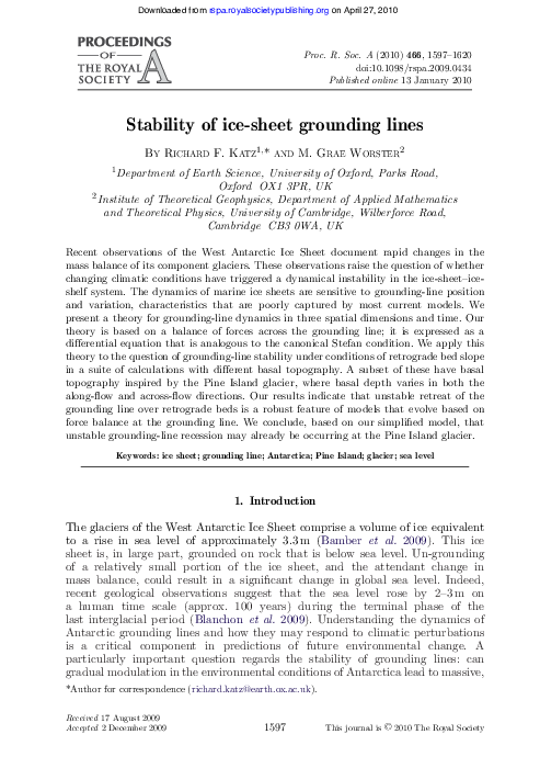 (PDF) Stability of ice-sheet grounding lines