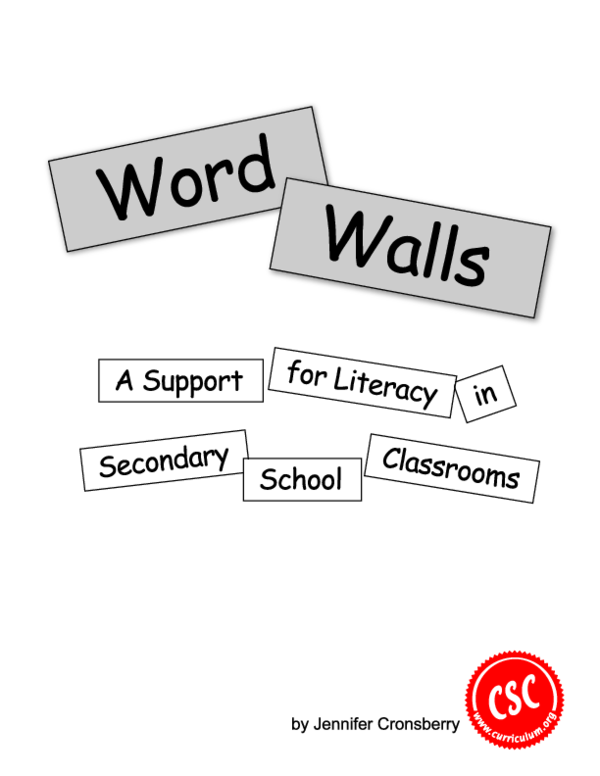 (PDF) Word Walls: A Support for Literacy in Secondary School Classrooms