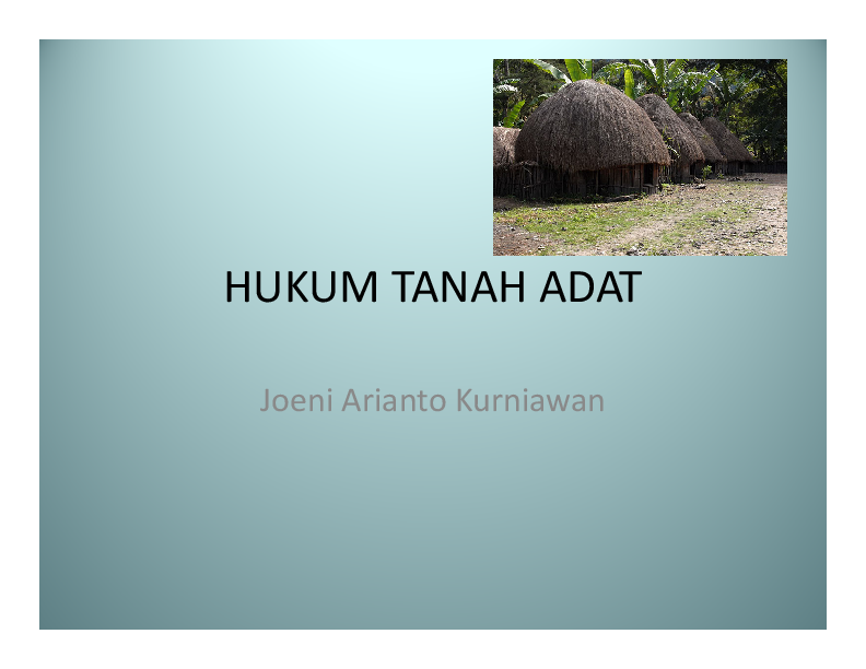 (PDF) HUKUM TANAH ADAT