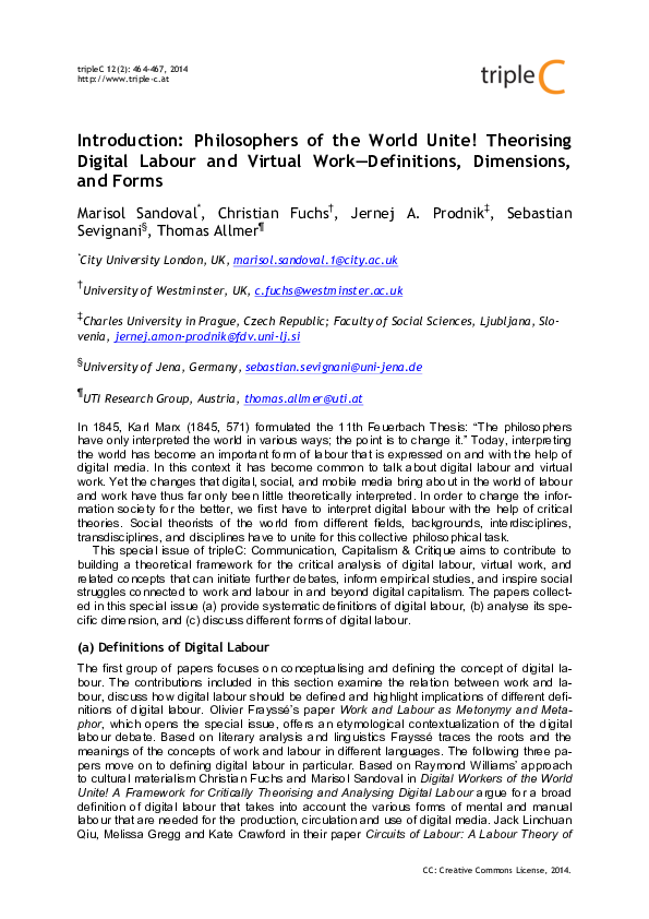 (PDF) Sandoval, Marisol, Christian Fuchs, Jernej A. Prodnik, Sebastian ...