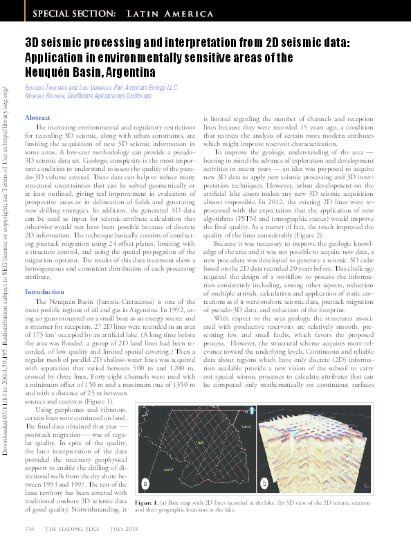 (PDF) 3D seismic processing and interpretation from 2D seismic data ...