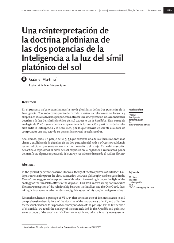 (PDF) Una reinterpretación de la doctrina plotiniana de las dos ...