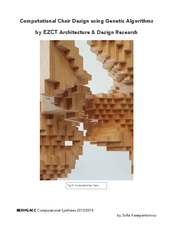 Pdf Computational Chair Design Using Genetic Algorithms By Ezct