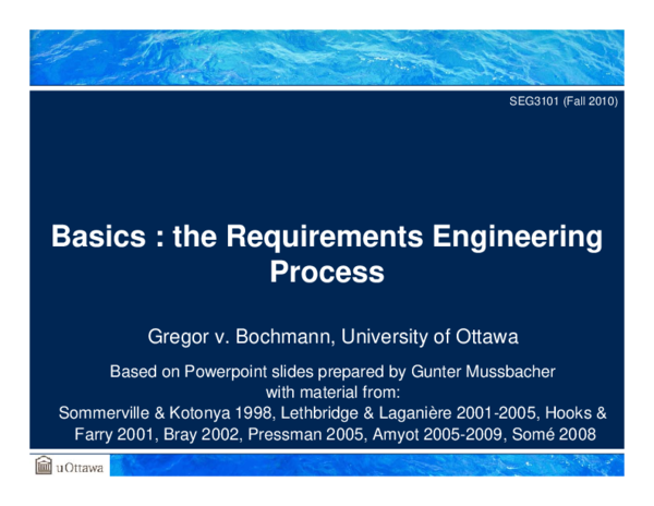 (PDF) Basics : the Requirements Engineering Process