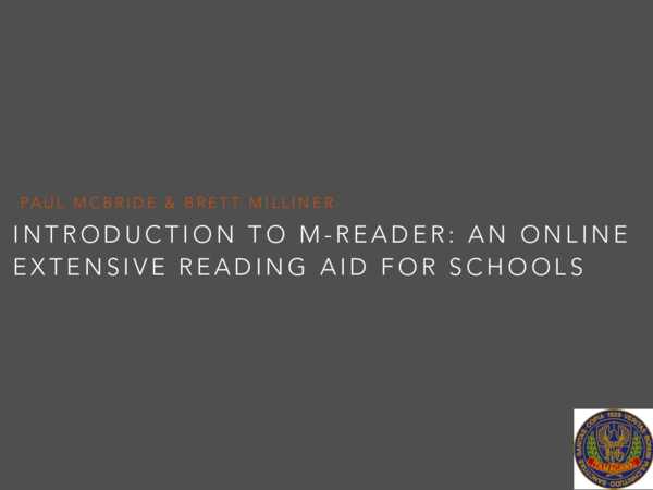 (PDF) Introduction to M-reader: An online extensive reading aid for schools