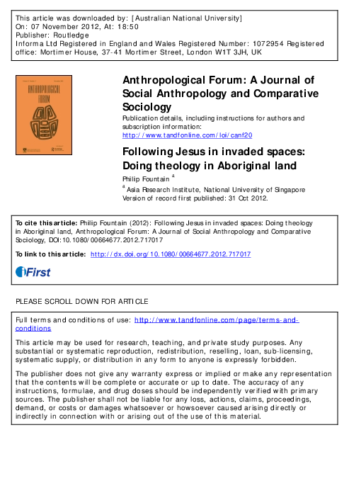 Review of Chris Budden (2009) 'Following Jesus in invaded spaces: Doing ...