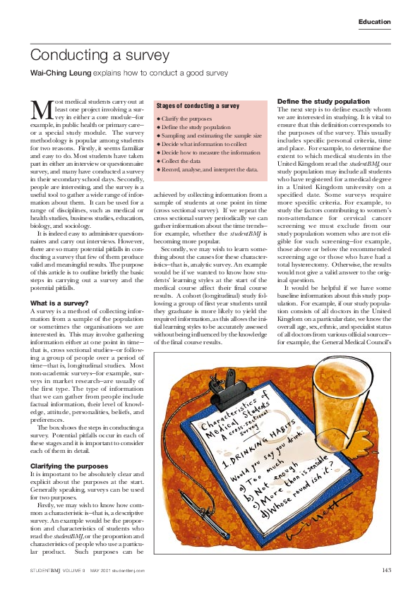 (PDF) Conducting a survey