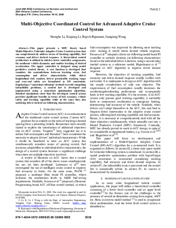 (PDF) Abstract—This paper presents a MPC theory based Multi-Objective ...