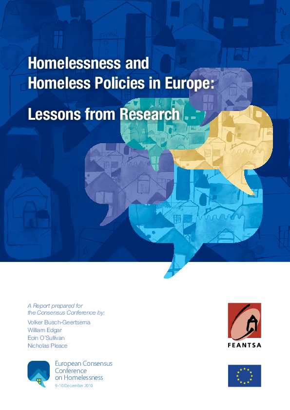 (PDF) Homelessness and Homeless Policies in Europe: Lessons from Research