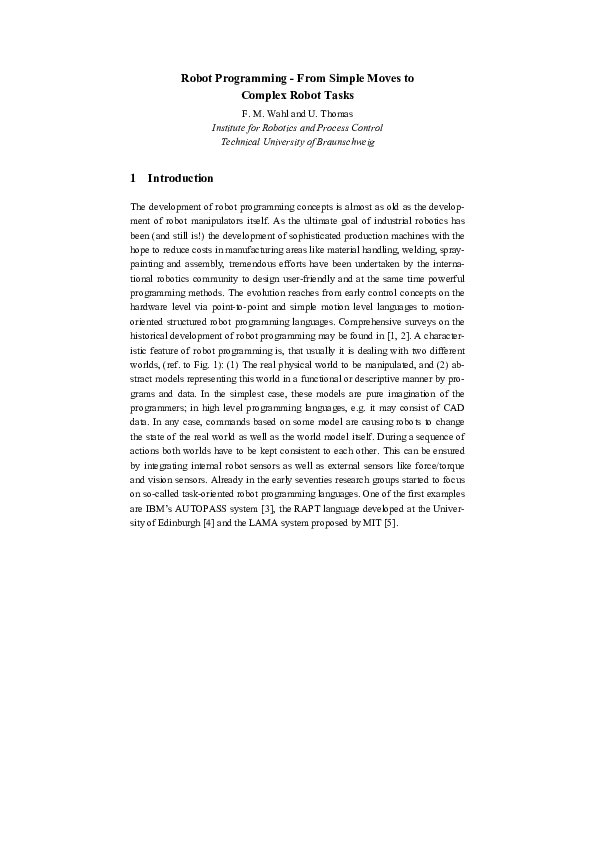 (PDF) Robot Programming