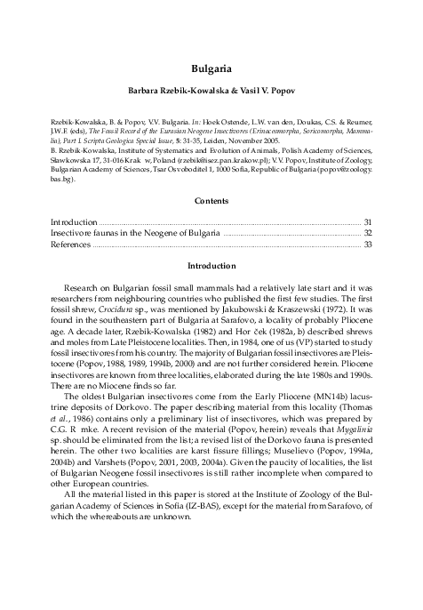 (PDF) The fossil record of Eurasian Neogene Insectivores ...