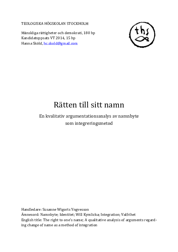 (PDF) Rätten till sitt namn: En kvalitativ argumentationsanalys av ...