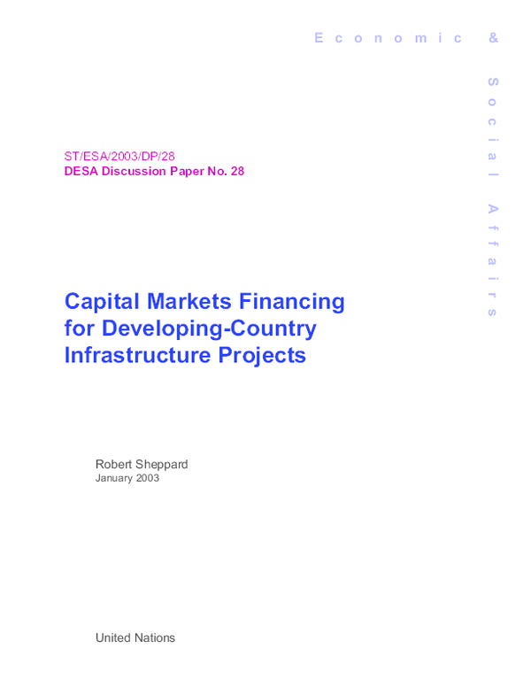 (PDF) Capital Markets Financing for Developing-Country Infrastructure ...