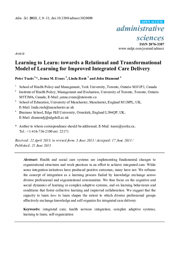 Pdf Learning To Learn Towards A Relational And Transformational Model Of Learning For