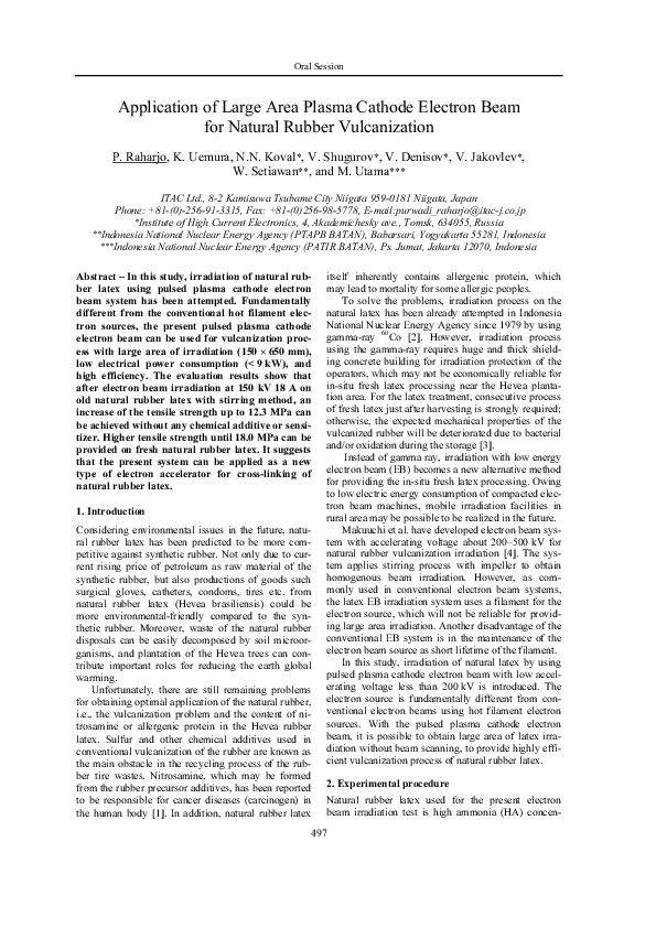 (PDF) Plasma Cathode Electron Beam for Rubber Vulcanization