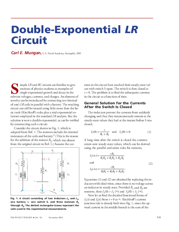 (PDF) Double-exponential LR circuit