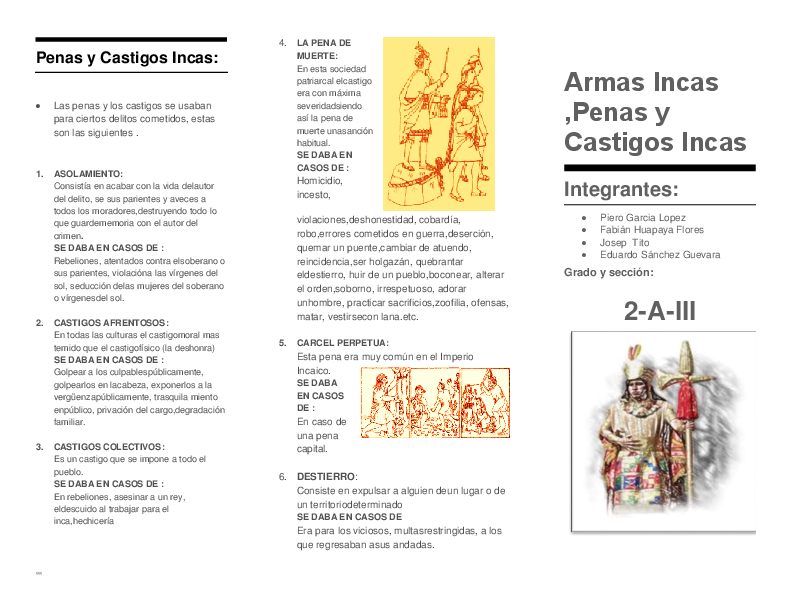 (DOC) Armas Incas, Penas y castigos Incas