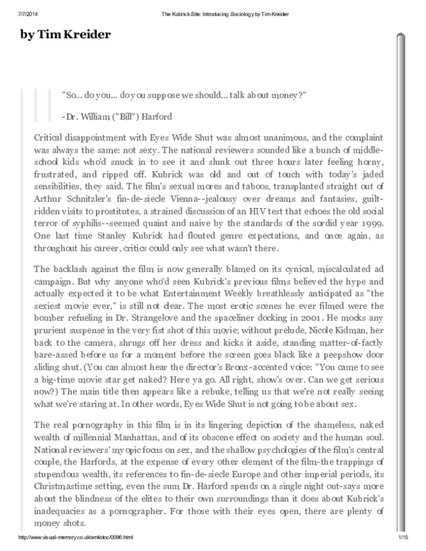 (PDF) 7/7/2014 The Kubrick Site: Introducing Sociology by Tim Kreider