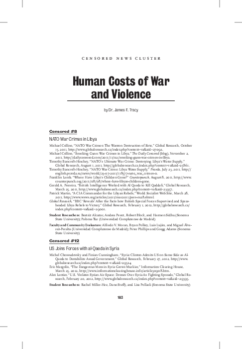 (PDF) Human Costs of War and Violence