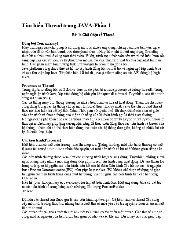 (DOC) Tìm hiểu Thread trong JAVA